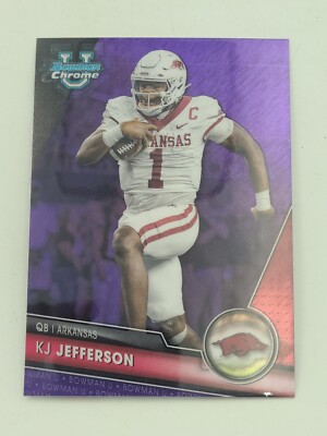 KJ Jefferson Purple Arkansas Razorbacks 2023 Bowman U Chrome 1st First ...