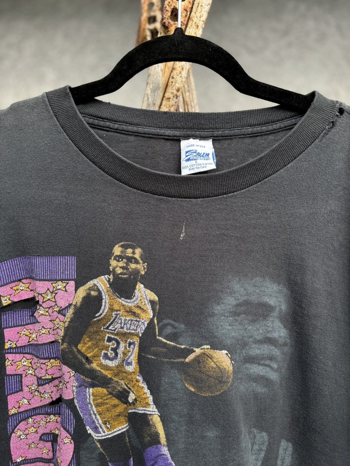 Vintage 90s Magic Johnson Lakers Salem Sportswear T Shirt Rhinestone ...