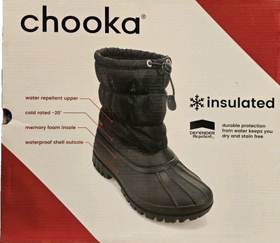 NEW Chooka Women Nylon Puffer Snow Boot Mid-Calf Winter FauxFur ...