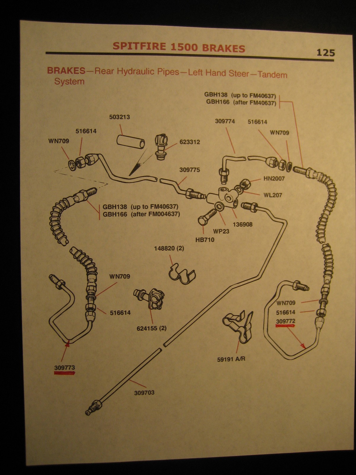 TRIUMPH SPITFIRE, GT6 MKIII, REAR BRAKE LINES, FOR BOTH L & R SIDES ...