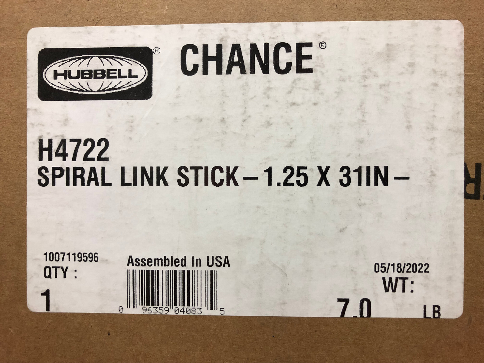 Hubbell A.b. Chance H4722 Spiral Link Stick in Great for sale online | eBay