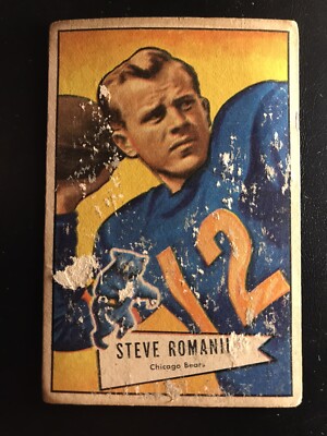 🏉 1952 Bowman Small Football # 126 Steve Romanik RC 🏈 Chicago Bears 🐻 ...