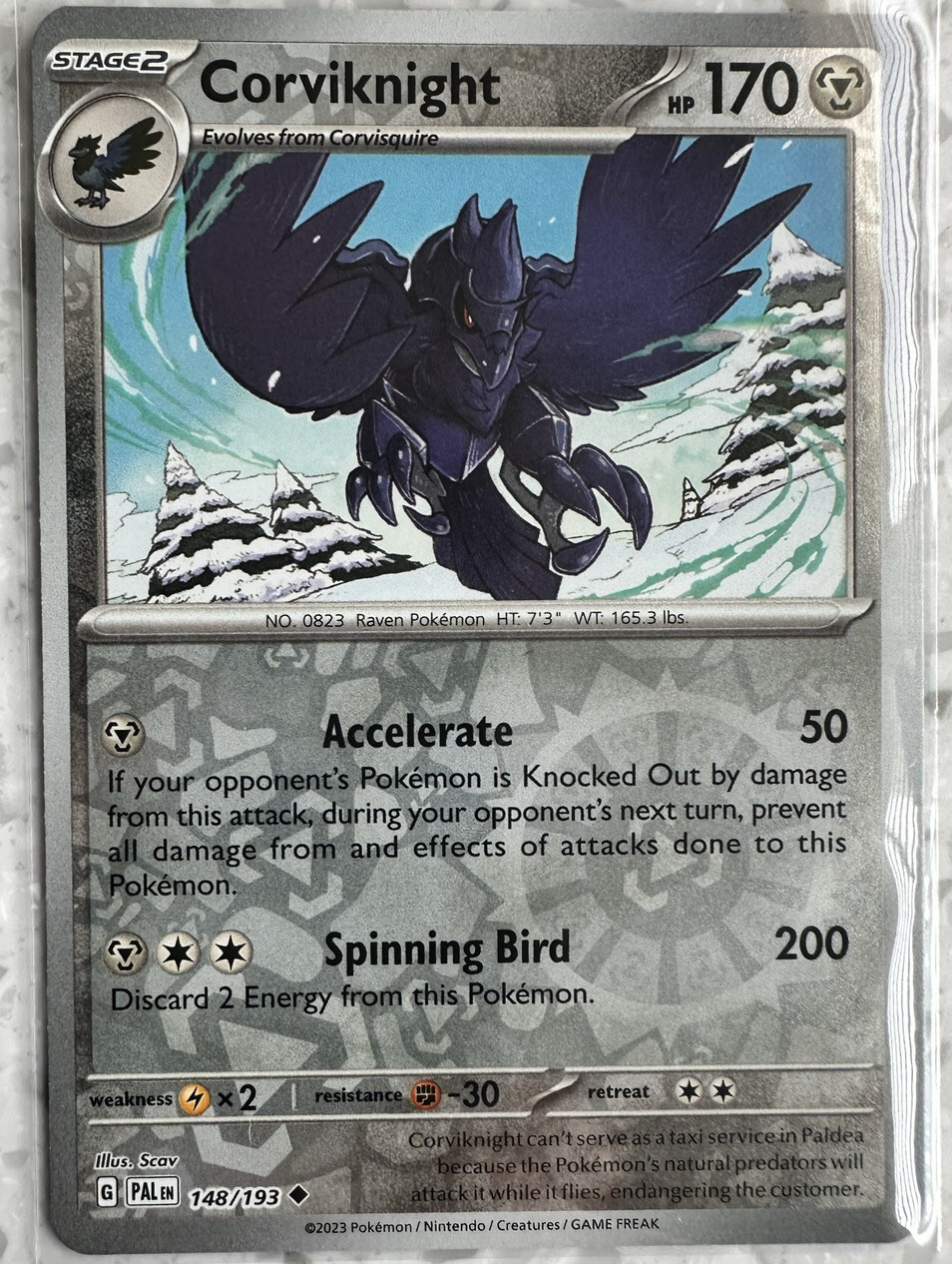 Corviknight 148/193 NM / M - Paldea Evolved Scarlet Violet Pokemon Card ...