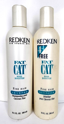 2pc Combo Redken FAT CAT BODY BUILDER SHAMPOO 10.1 oz Fine Hair ...