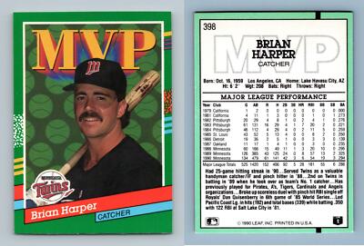 Brian Harper - Twins #398 Donruss 1991 Baseball MVP Trading Card | eBay