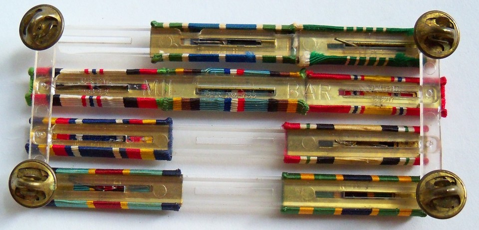 Vintage US Army Ribbon Bar Oak Leaf Cluster Champaign Star Mobilization ...