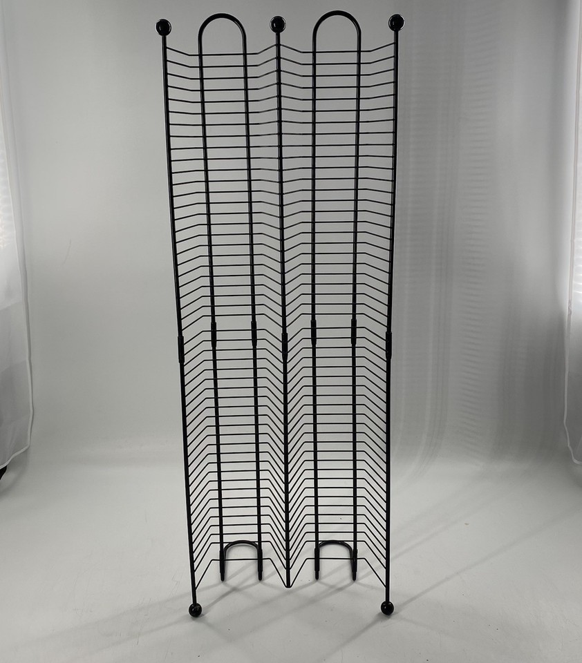 Vintage Black Wire CD Tower Rack Stand Holds 100 CDs 32” Tall Y2K Media ...