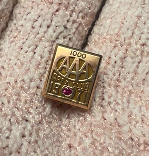 1/10 10K Gold AAA Ruby Award Lapel Pin Pinback Apex Club Salesmen Award ...