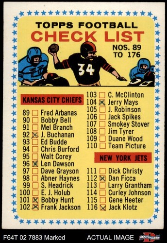 1964 Topps #176 Checklist SHORT-PRINT 1.5 - FAIR | eBay