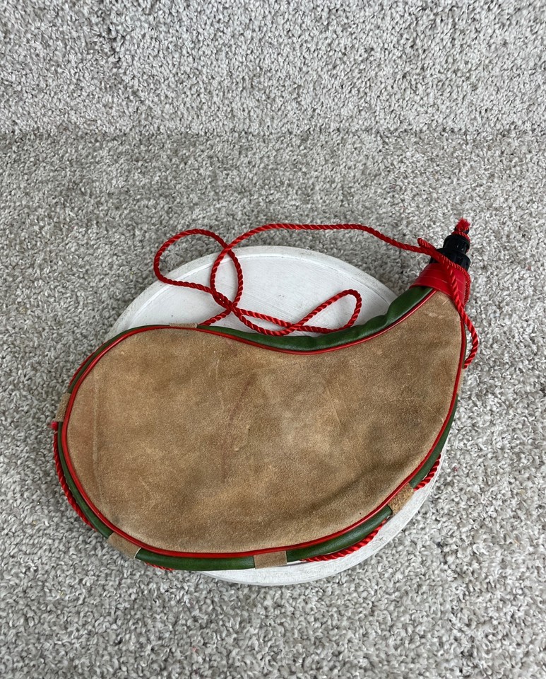 Suede Leather Spanish Bota Wineskin Bag Plastic Screw Cap with Spout ...