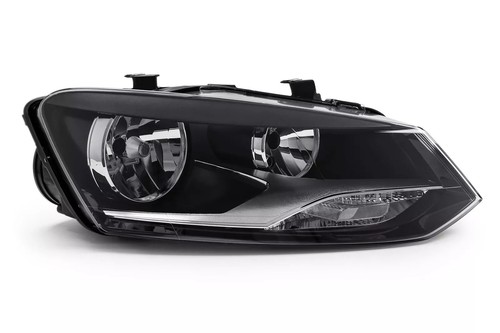 VW Polo Headlight Right 09-13 Black Twin Reflector Driver Off Side O/S ...