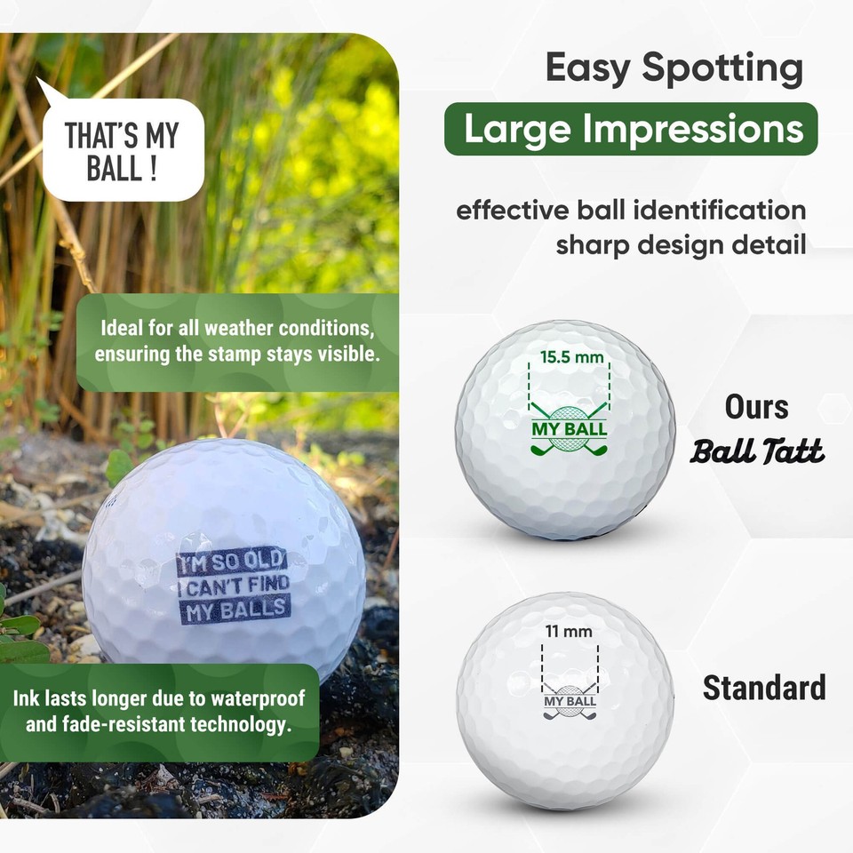 Ball Tatt - Golf Ball Stamp Marker Quick-Dry Self-Inking Ball Stamper ...
