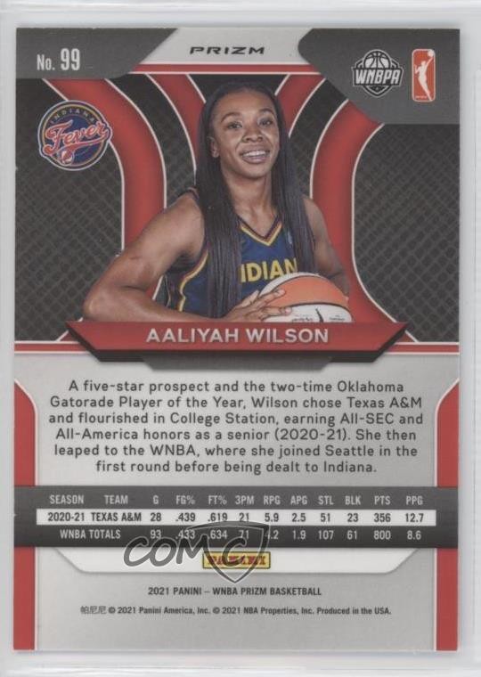 2021 Panini Prizm WNBA Hyper Prizm Aaliyah Wilson #99 Rookie RC | eBay