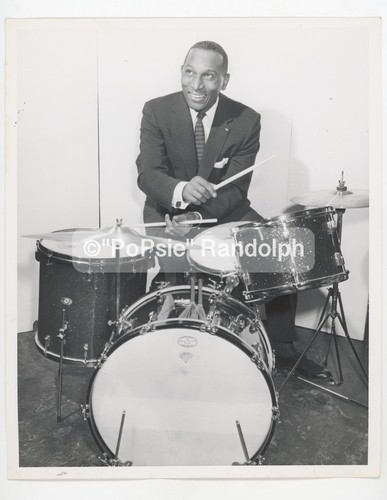 COZY COLE Louis Armstrong Jazz Drummer on 9/18/1956 Original Silver ...