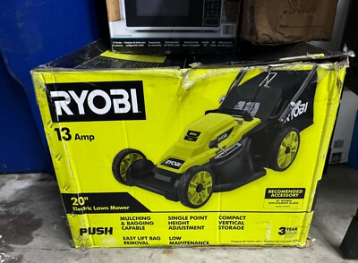 RYOBI Push Lawn Mower 13 in 11 Amp Corded Electric Walk Behind RYAC130 ...