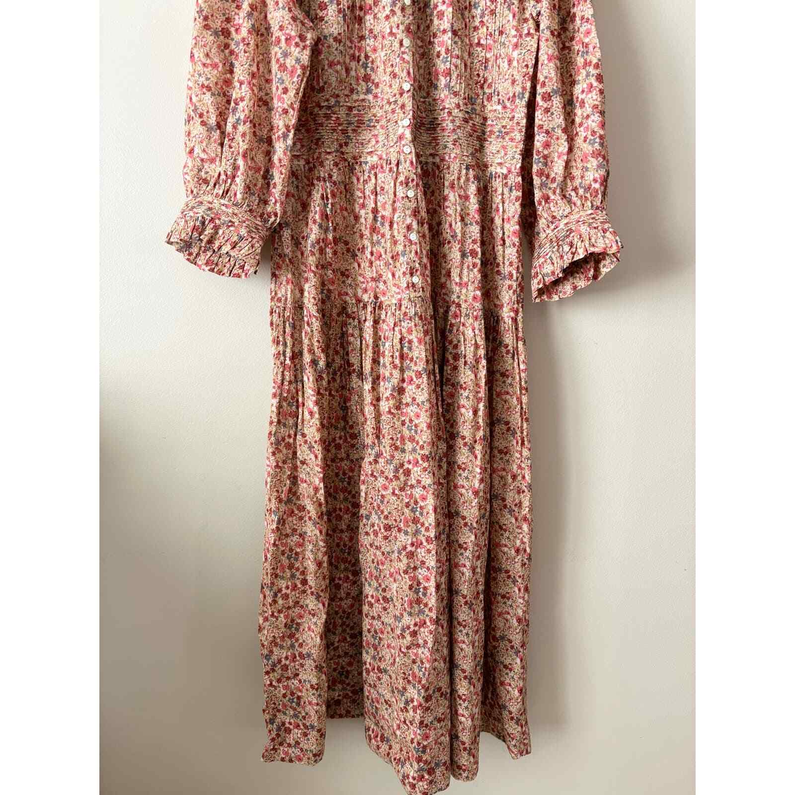 DOEN Monet Dress in Pink Valley Floral Print M RARE - Gem