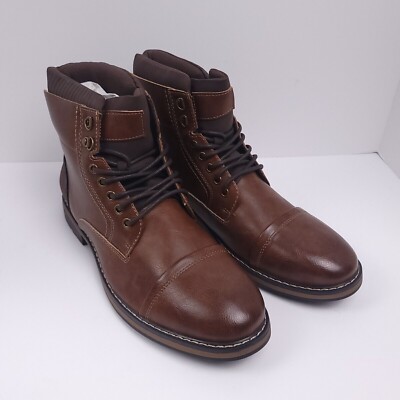 CLUB ROOM FREDERICK LEATHER BOOTS COLOR BROWN SIZE 8.5M NIB | eBay
