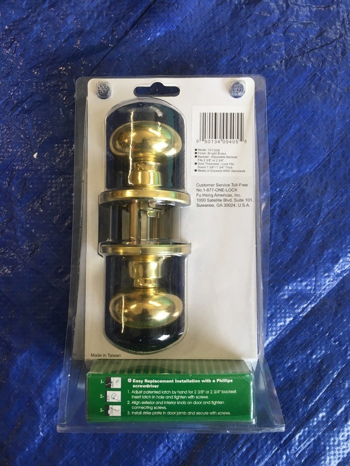 Part TF730B FAULTLESS DOOR LATCH HANDLE Tru-Guard Polished Brass ...