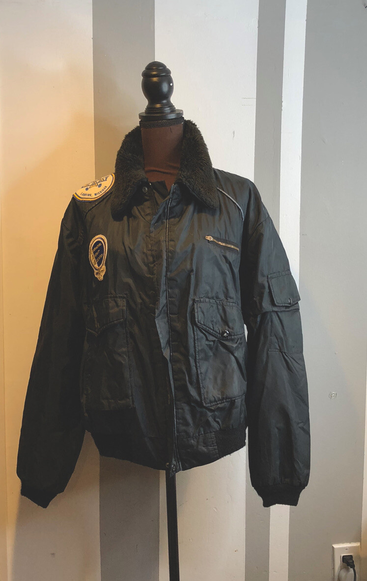 80’s Satin Bomber Jacket , Aviation Patches. Vintage … - Gem