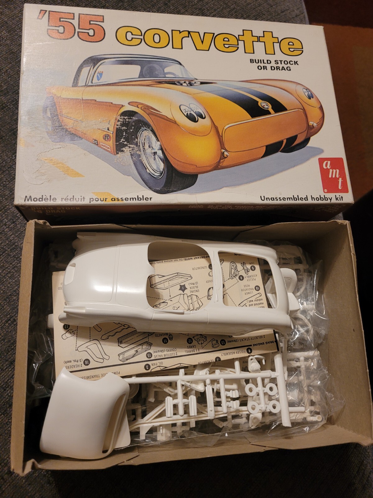Vintage Original 1/25 Amt '55 1955 Corvette Model Kit Unbuilt Stock or ...