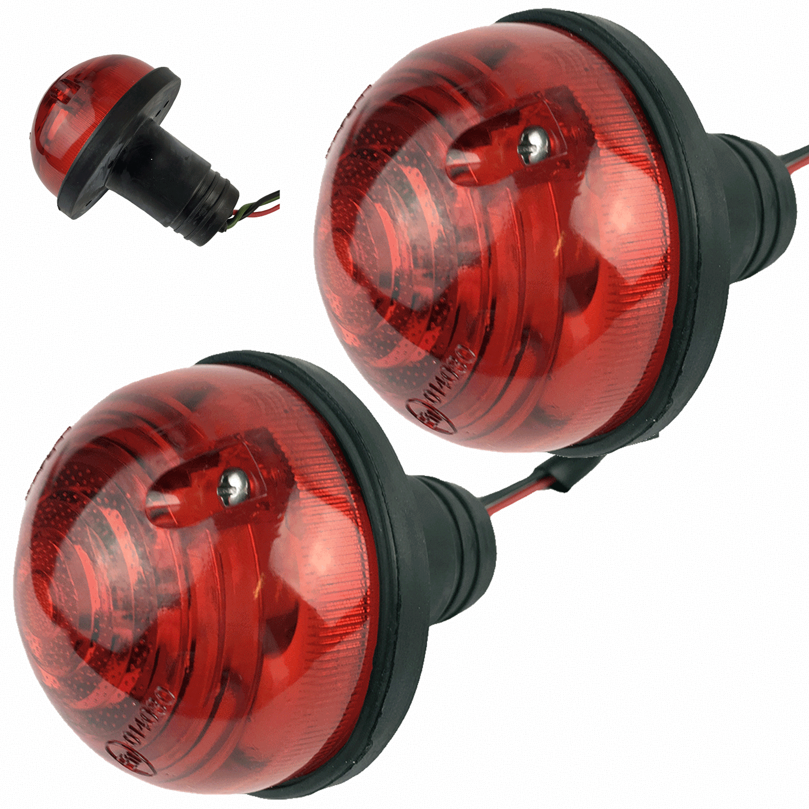 2 x Wipac 73mm Brake Tail Stop Lamps Lights Wiring to fit Landrover ...
