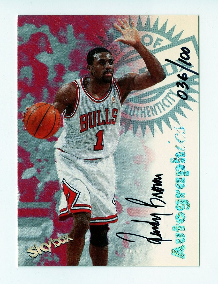 E322 RANDY BROWN AUTO 1997 SKYBOX AUTOGRAPHICS CENTURY MARKS 36/100 ...