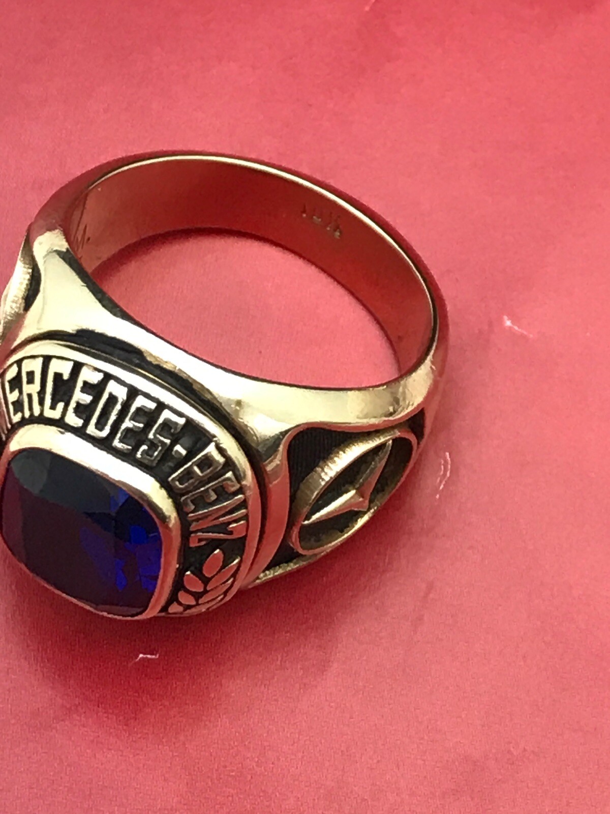 (1) Solid 10k Signet Ring With Mercedes Name And Emblem | eBay