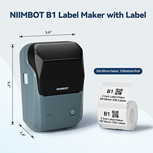 NIIMBOT B1 Label Makers 2 Inch Bluetooth Label Maker with Auto ...