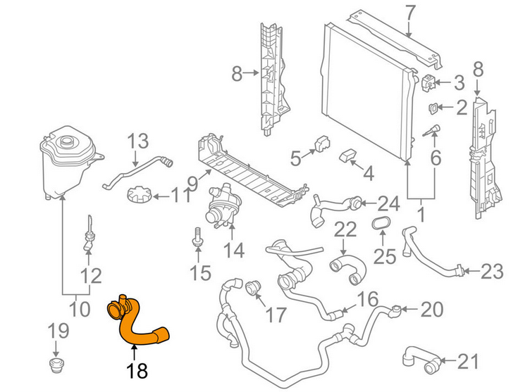BMW X5 E70 Lower Radiator Hose 17127578703 7578703 4.4 Petrol NEW ...