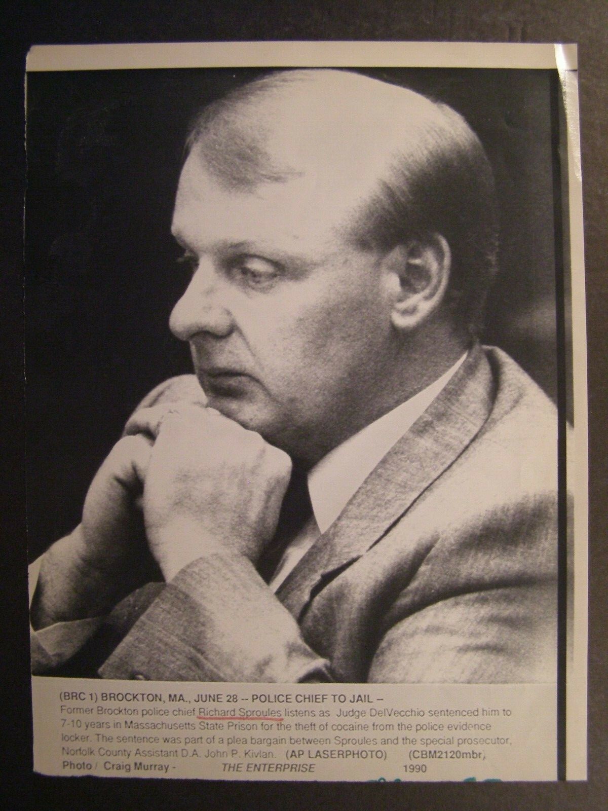 AP Wire Press Photo Former Brockton Police Officer Richard Sproules ...