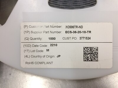 ECS-36-20-18 ECS CRYSTAL 3.6864MHZ 20PF SMD ROHS 10 PIECES | eBay