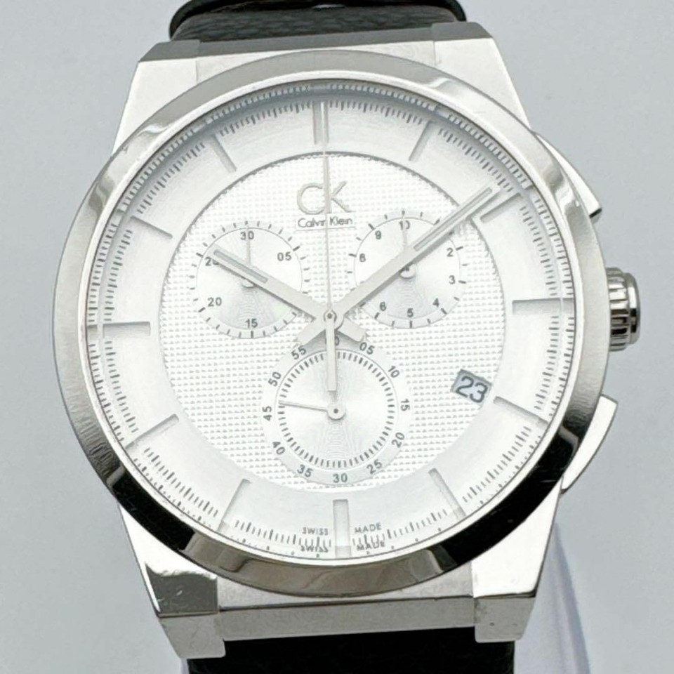 Calvin Klein Dirt Chronograph Calendar Date Watch Men 45mm Black Used ...