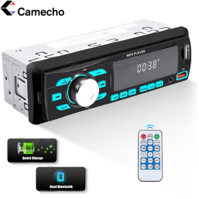 Single 1 Din Car In-dash Stereo Radio CD DVD MP3 Player Bluetooth AUX ...