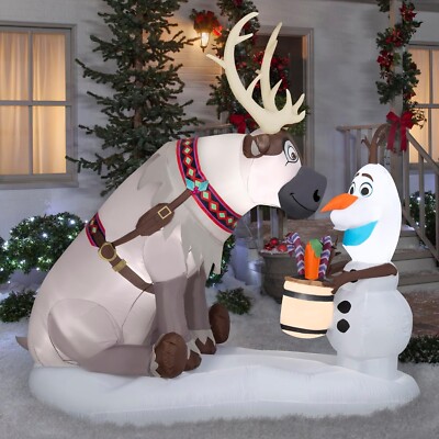 7 FT DISNEY'S FROZEN OLAF & SVEN Airblown Lighted Yard Inflatable | eBay