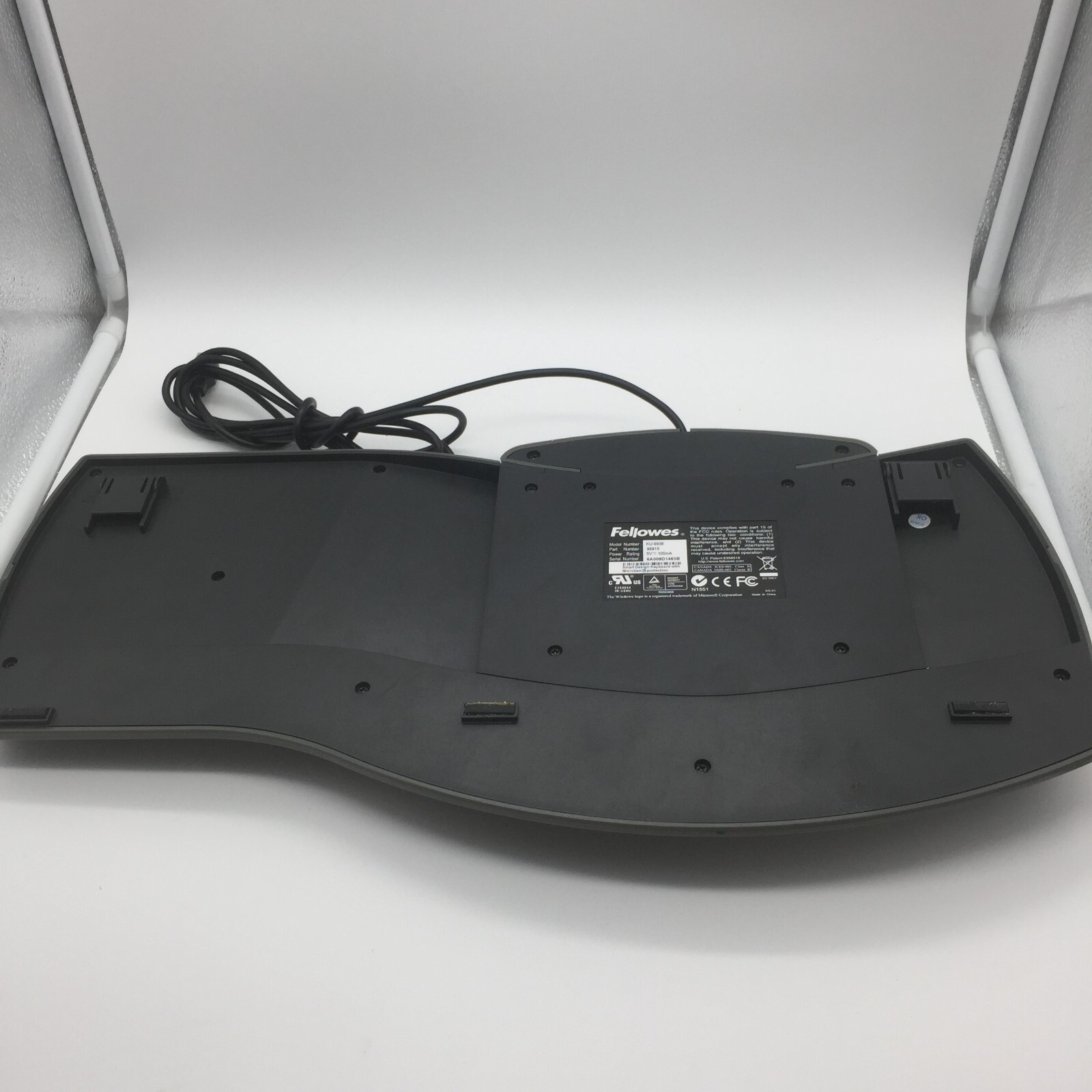 Fellowes Microban Ergonomic Wired USB Keyboard KU-9938 / 98915 Free ...