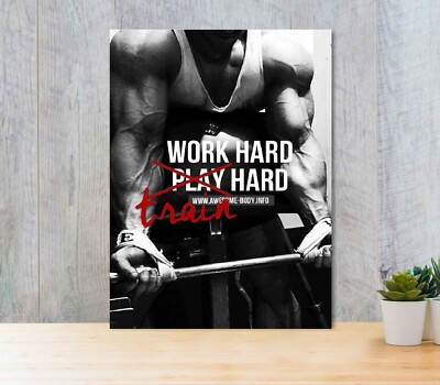 Work Hard Train Hard Motivation 5mm thick Plastic Poster Ready to Hang ...