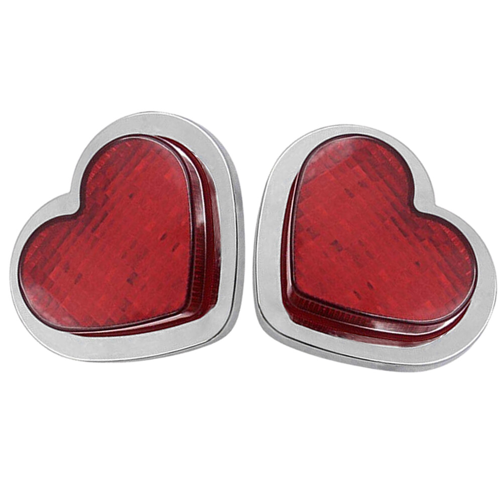 2PCS Clear Heart Shaped Side Marker / Accessory / LED Light / Turn ...