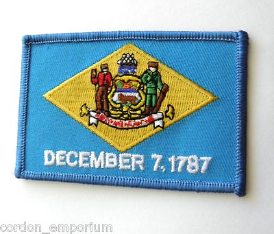 DELAWARE STATE UNITED SATES 1787 SEW OR IRON ON EMBROIDERED PATCH 2 X 3 ...