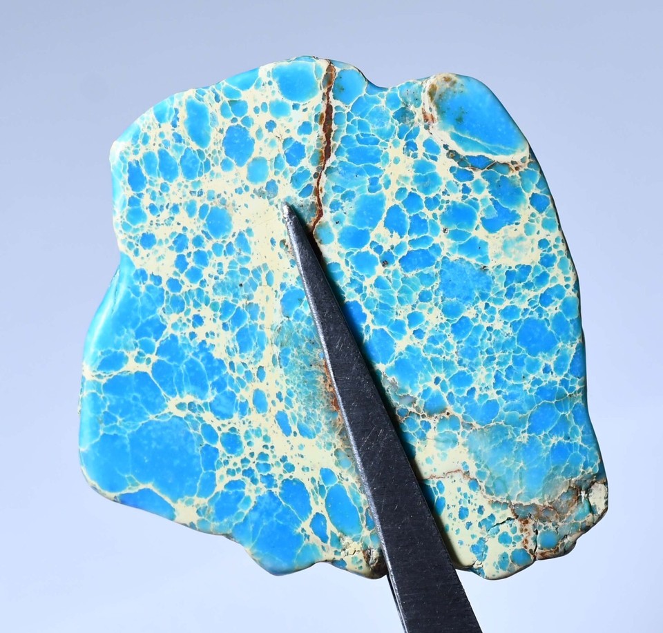 Natural Blue Ridge Turquoise 132.0 Ct Polished Slab Untreated Certified ...