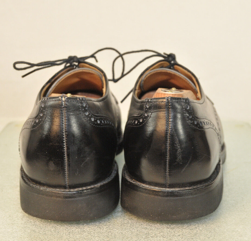 Allen Edmonds Mens 10.5 B Benton Black Leather Cap Toe Oxford Vibram ...