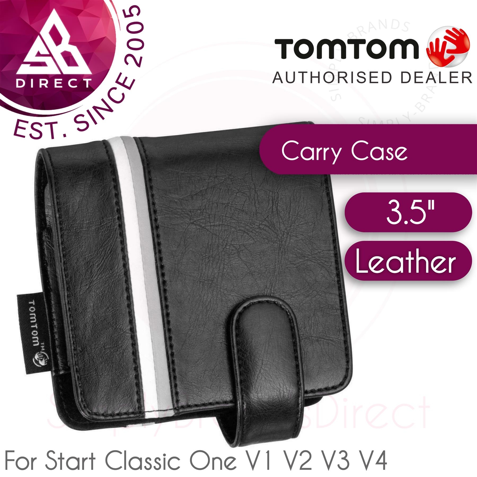 TomTom Genuine Leather 3.5" GPS SATNAV Carry Case Start Classic One V1 ...