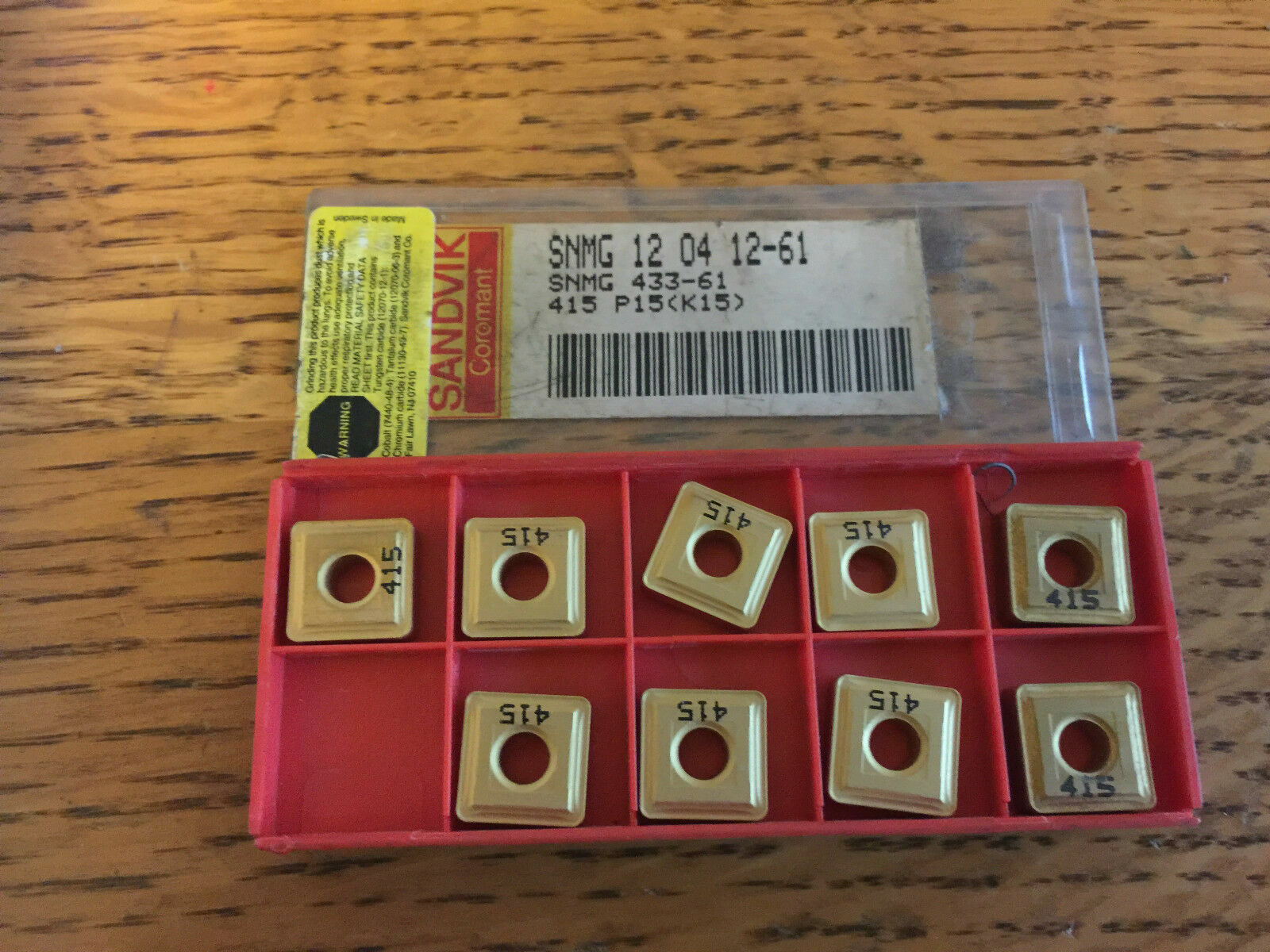 10 pack SANDVIK CARBIDE INSERTS SNMG 12 04 12 61 SNMG 433 61 Grade 415 ...