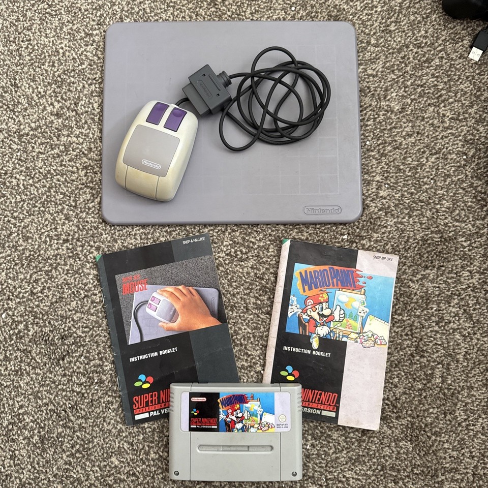 Mario Paint Super Nintendo SNES Game Cartridge with Mouse Official ...