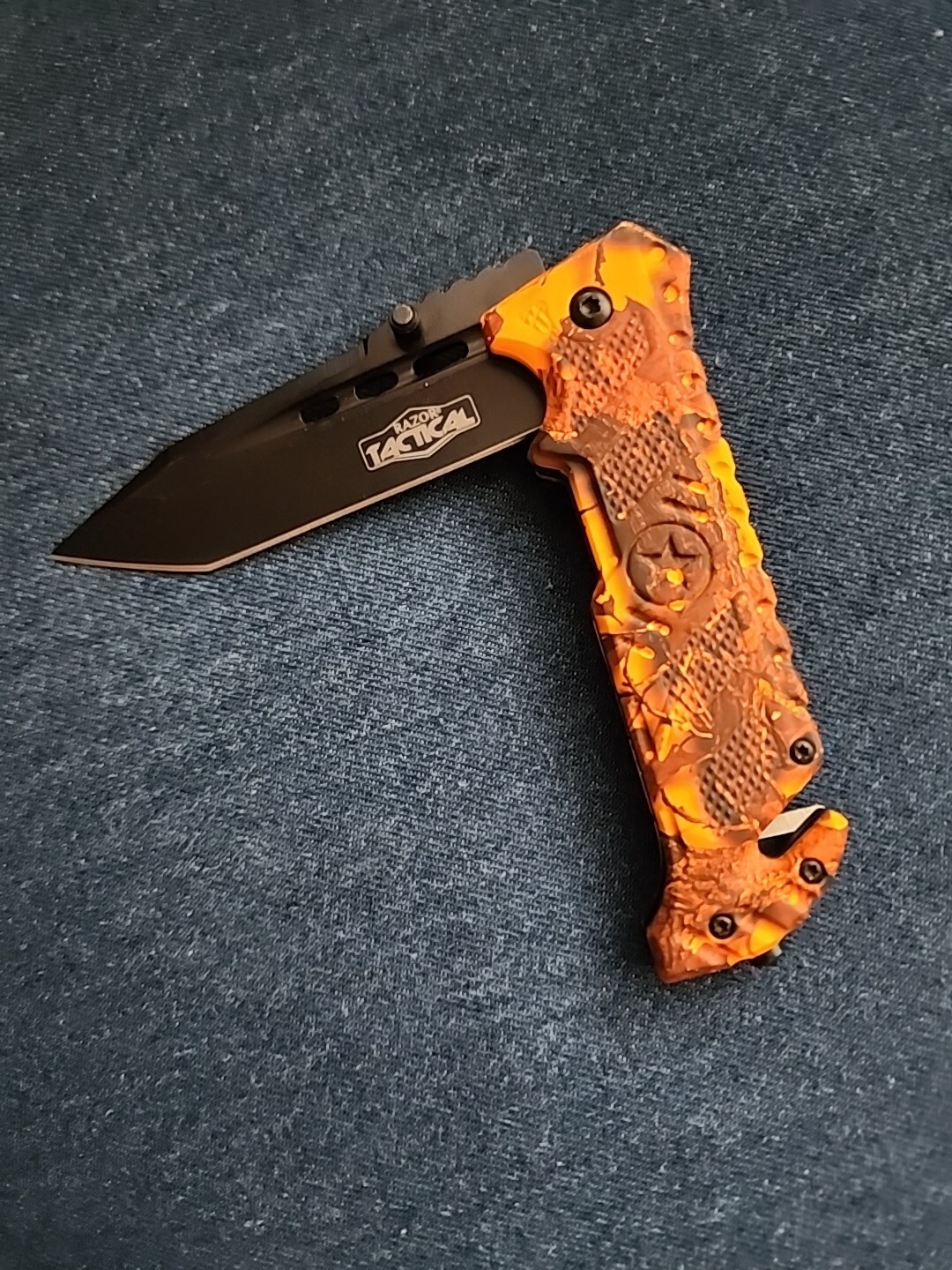 Razor Tactical Orange Camouflage Pocket Knife | eBay