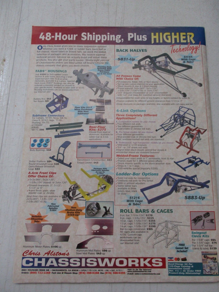 NATIONAL DRAGSTER MAGAZINE FEBRUARY 16, 2001 WARREN RUSSELL CHECKER ...