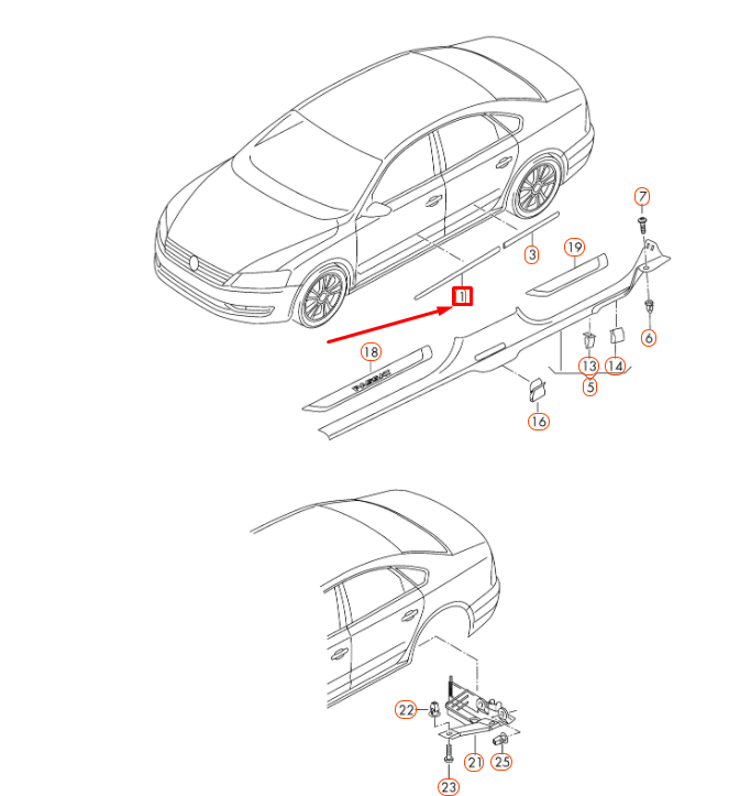 NEW VOLKSWAGEN PASSAT B8 FRONT RIGHT DOOR PROTECTIVE TRIM 561853516A2ZZ ...