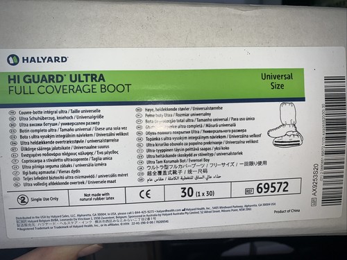 Box Of 30-NEW Halyard HI Guard Full Coverage Boot, Universal 69571 ...