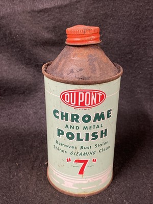 DuPont Chrome And Metal Polish “7” 12oz Half Full Metal Cone Top Can | eBay