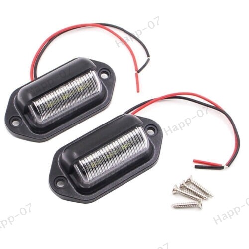 2Pcs Universal 12V Car Truck License Plate White LED Light Lamp 6000K ...