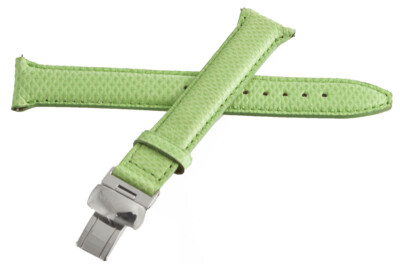 LOCMAN Women's 18mm x 14mm Green Leather Silver Buckle Watch Band | eBay